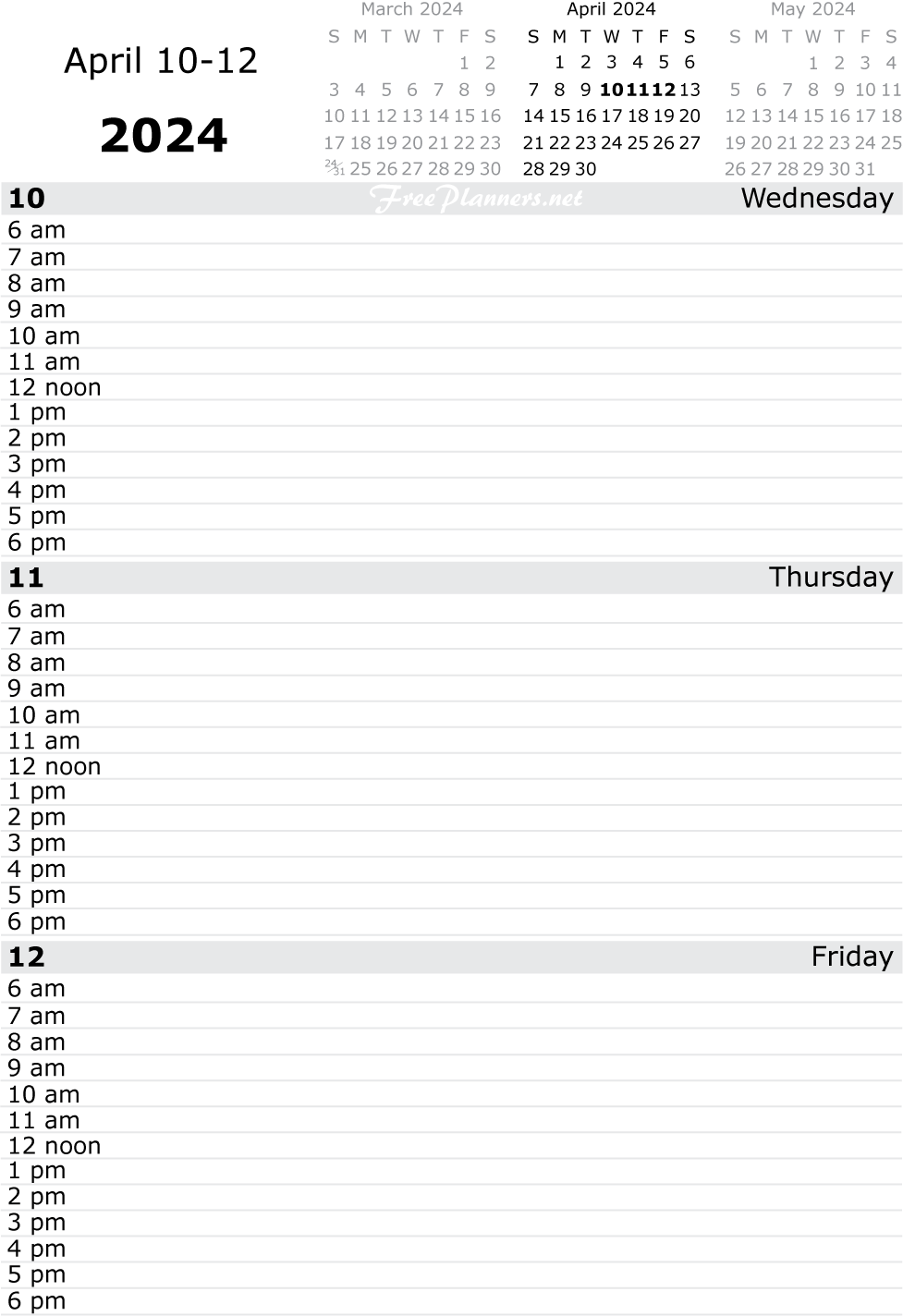 Daily Planners - Daily Planner - Free Planners