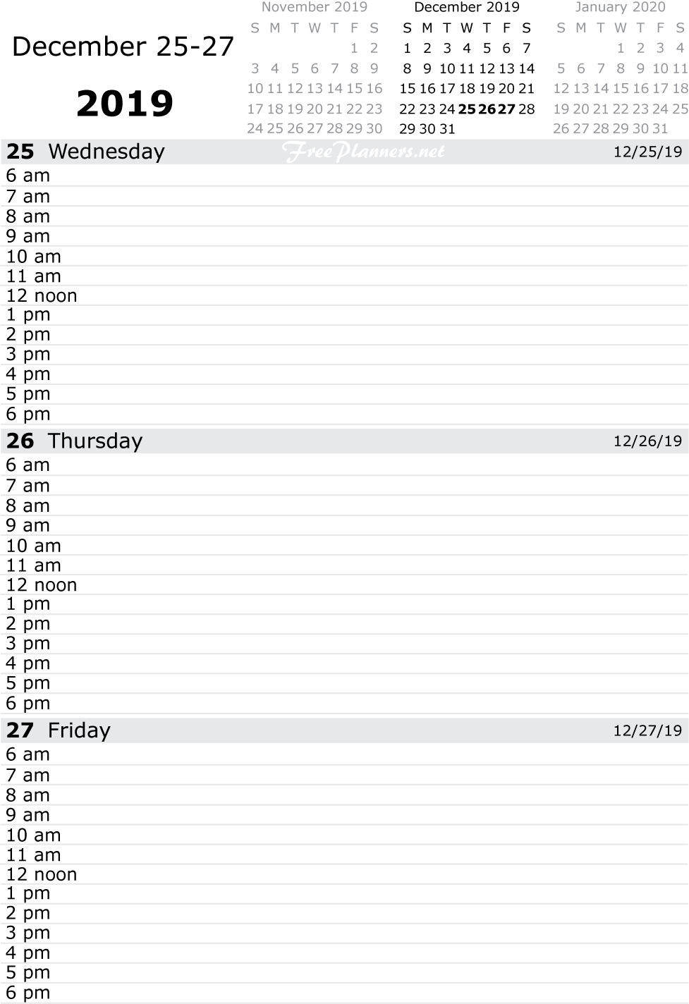 Daily Planners - Daily Planner - Free Planners