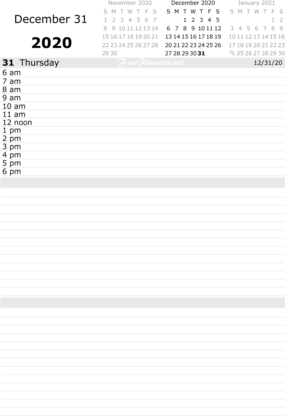 Daily Planners - Daily Planner - Free Planners