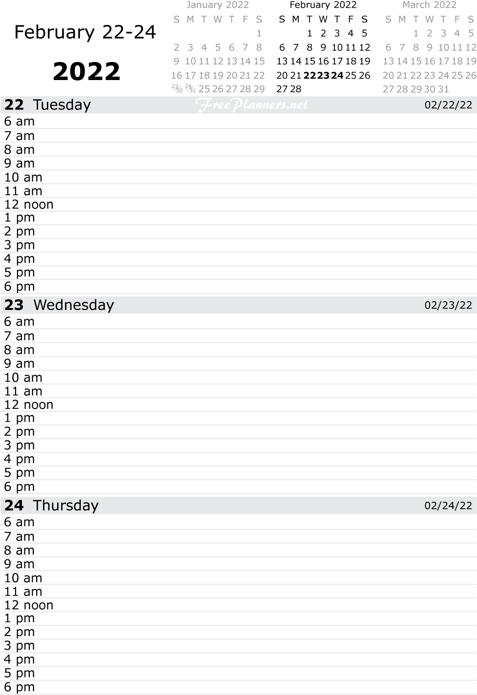 Daily Planners - Daily Planner - Free Planners