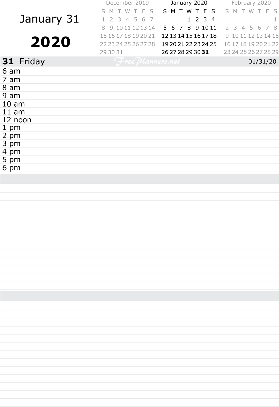 Daily Planners - Daily Planner - Free Planners