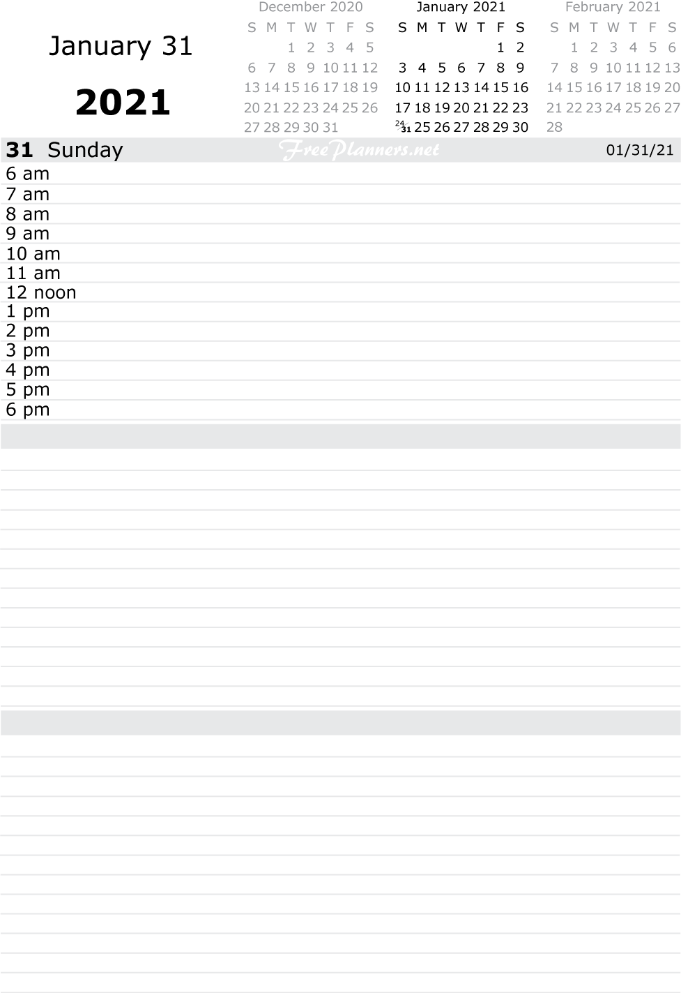Daily Planners - Daily Planner - Free Planners