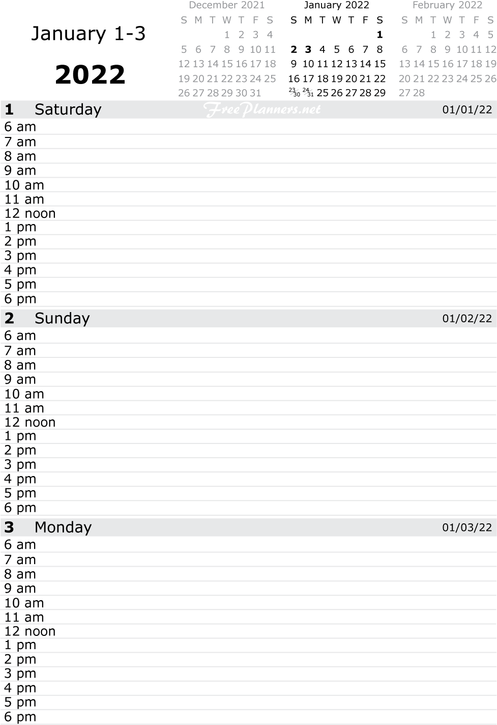 Daily Planners - Daily Planner - Free Planners