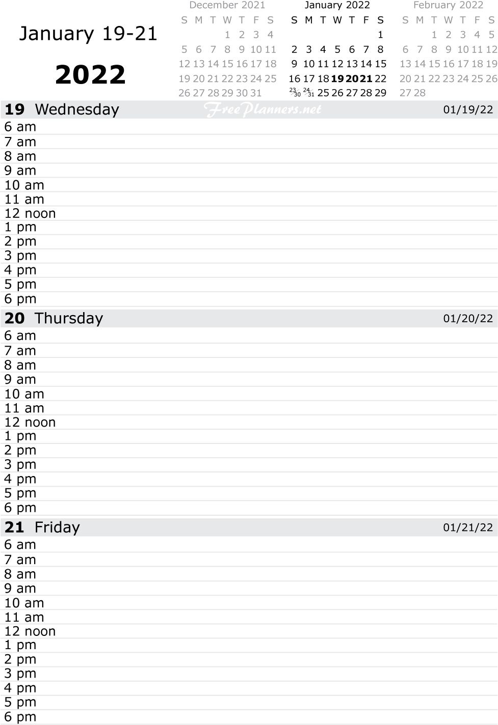 Daily Planners - Daily Planner - Free Planners