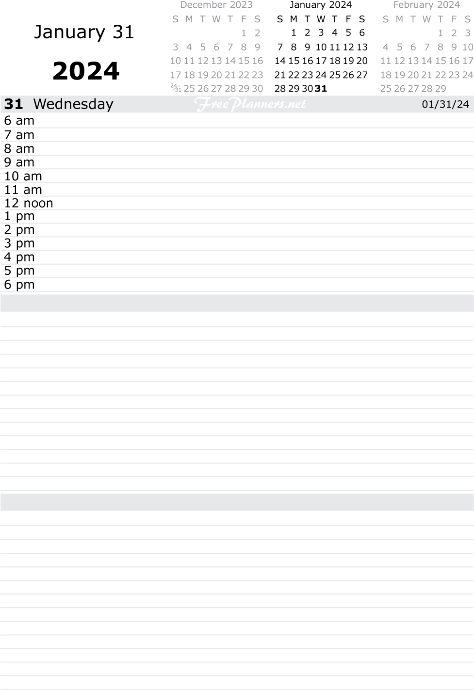 Daily Planners - Daily Planner - Free Planners