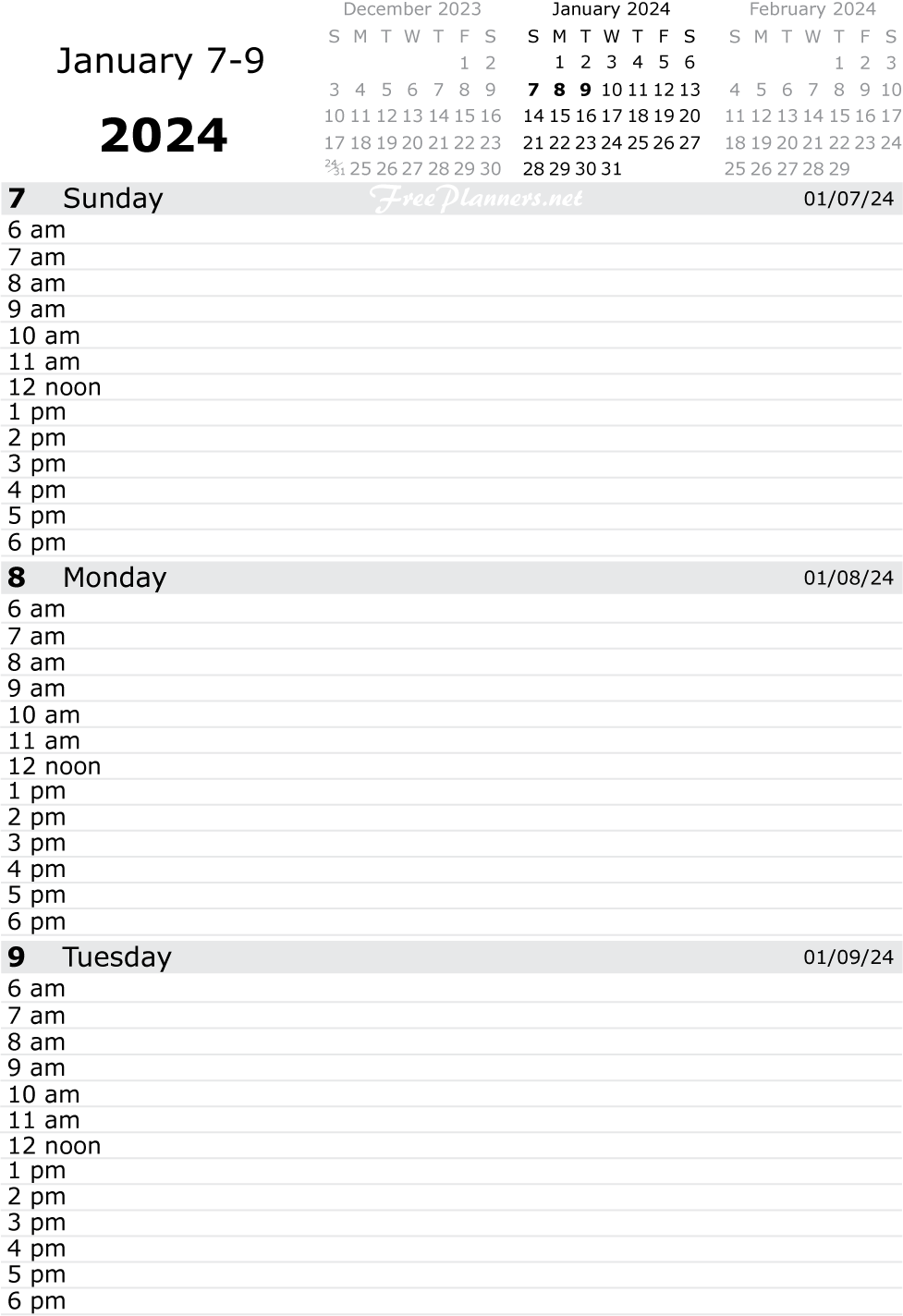 Daily Planners - Daily Planner - Free Planners