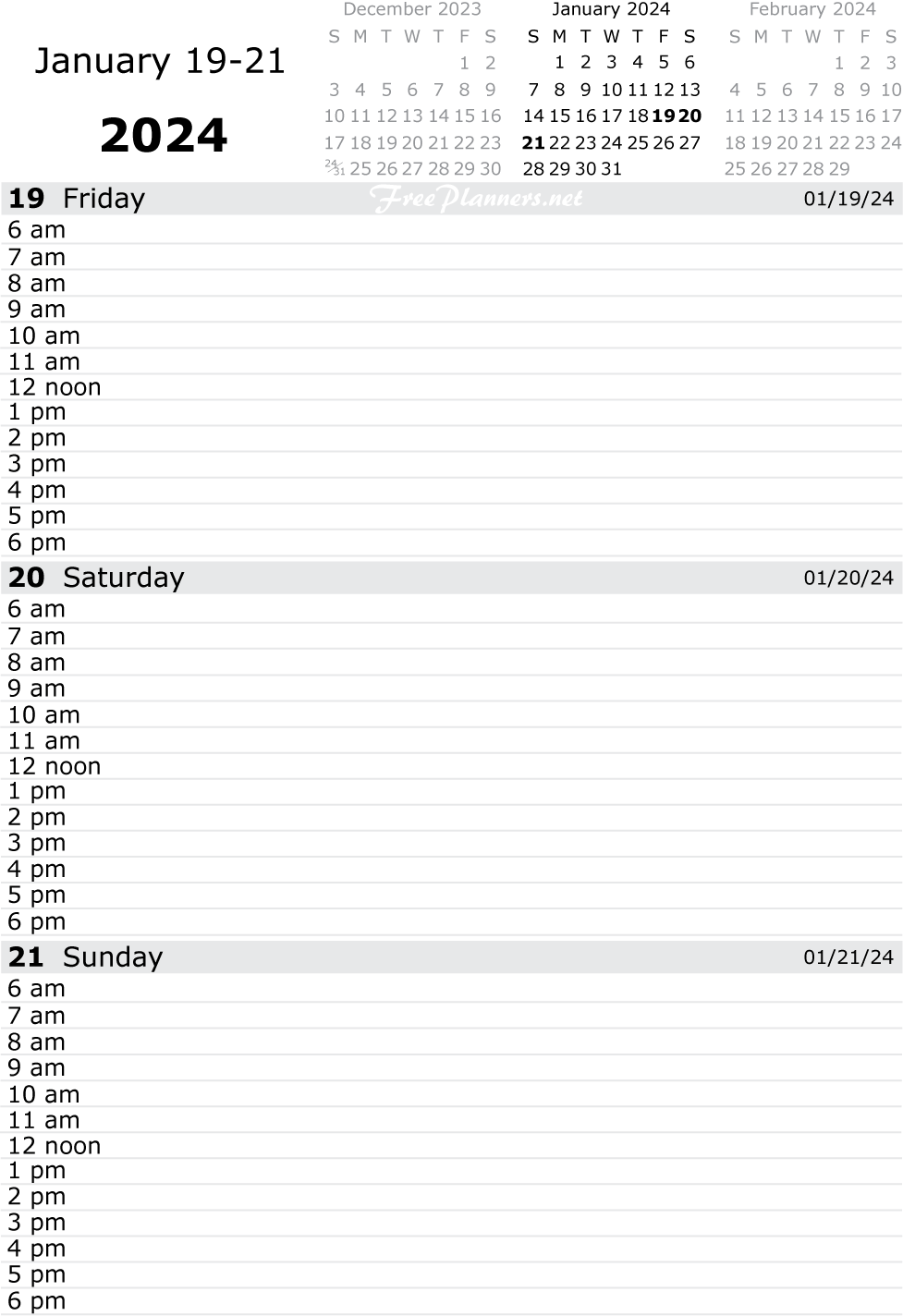 Daily Planners - Daily Planner - Free Planners