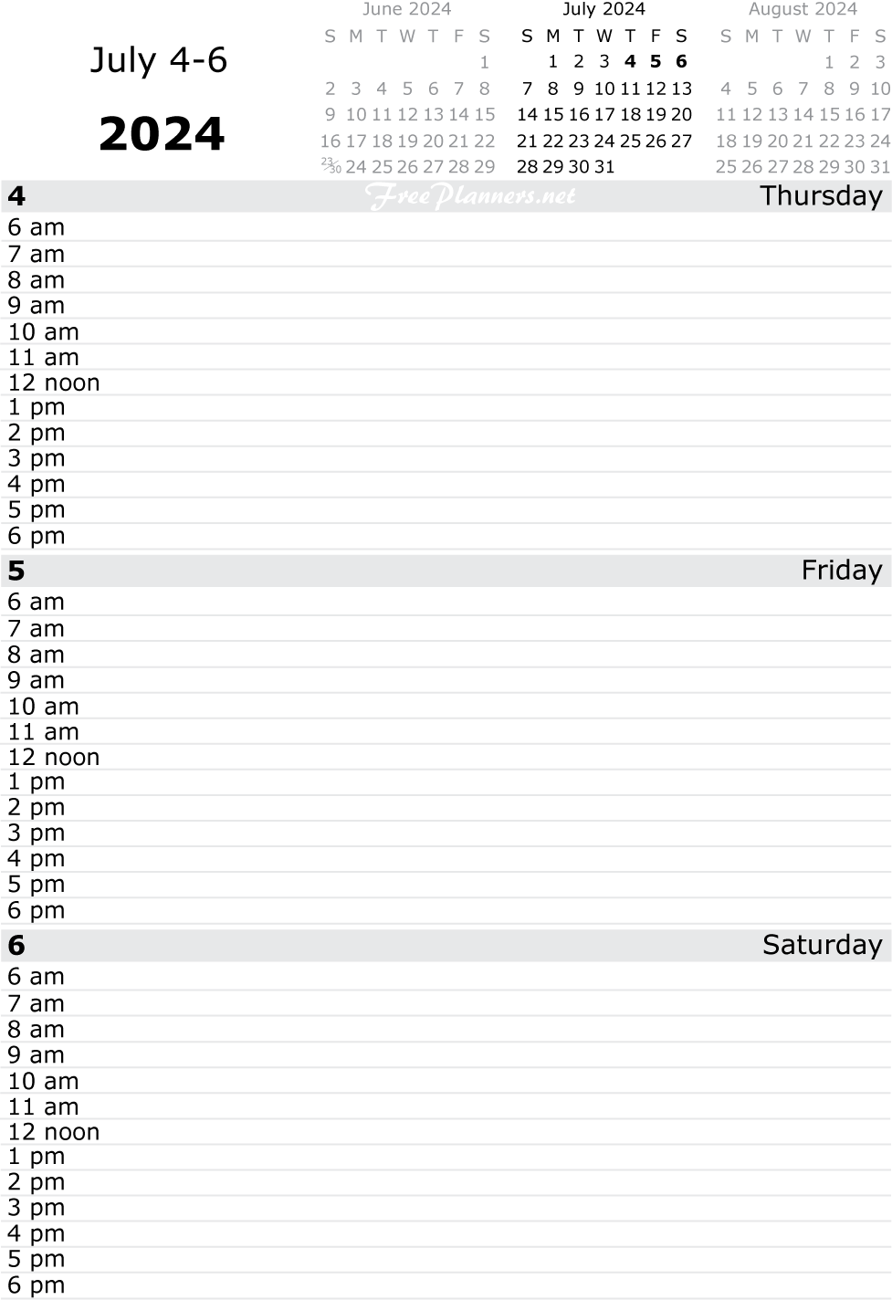 Daily Planners - Daily Planner - Free Planners