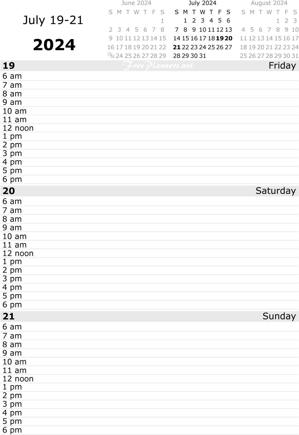 Daily Planners - Daily Planner - Free Planners