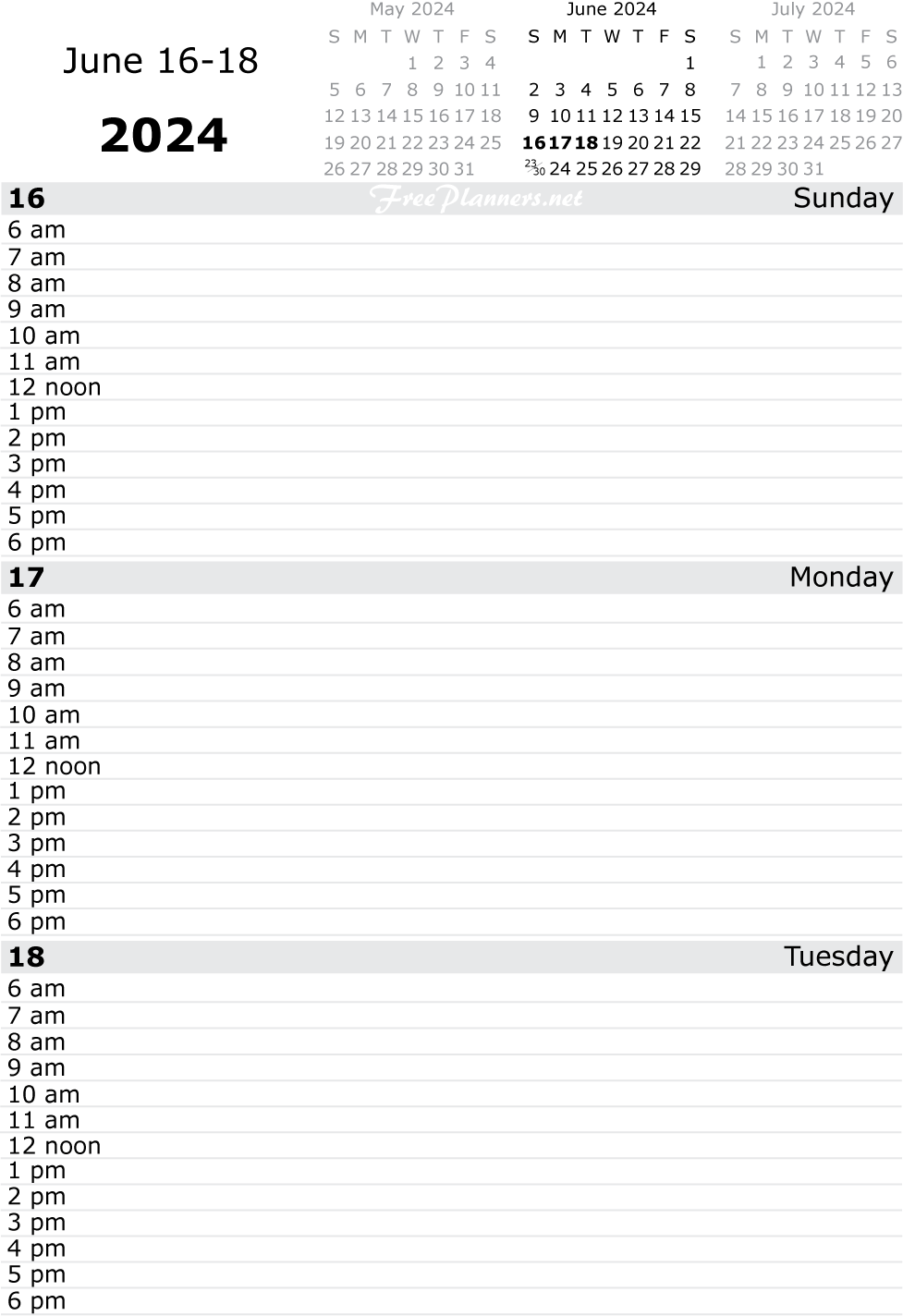 Daily Planners - Daily Planner - Free Planners