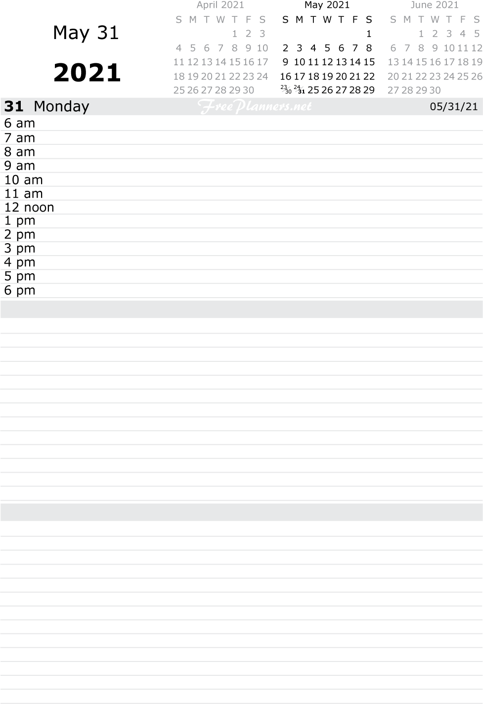 Daily Planners - Daily Planner - Free Planners