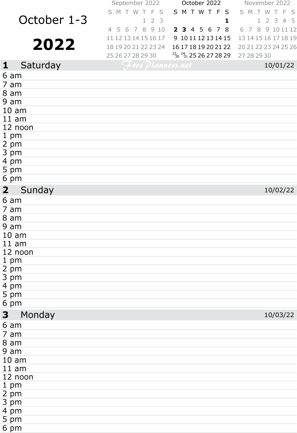 Daily Planners - Daily Planner - Free Planners