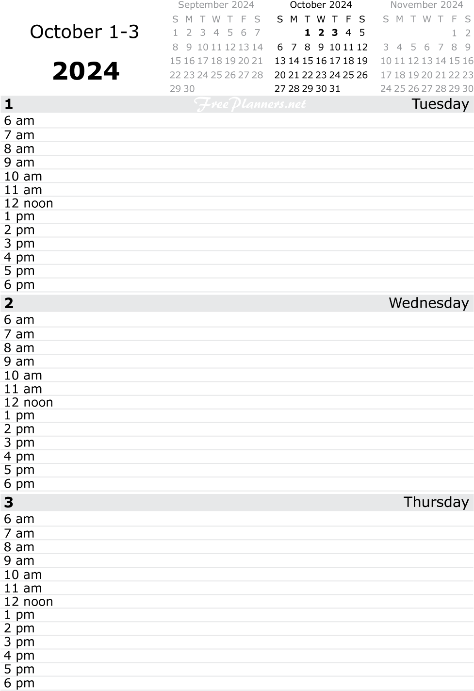 Daily Planners - Daily Planner - Free Planners